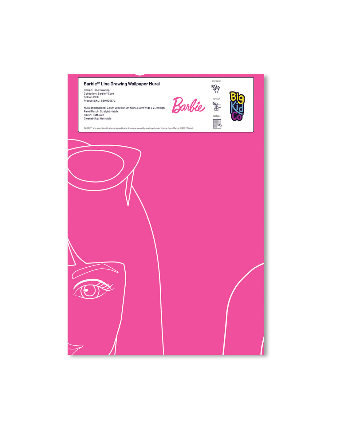 Barbie Line Drawing Wallpaper Mural – BigKidCo